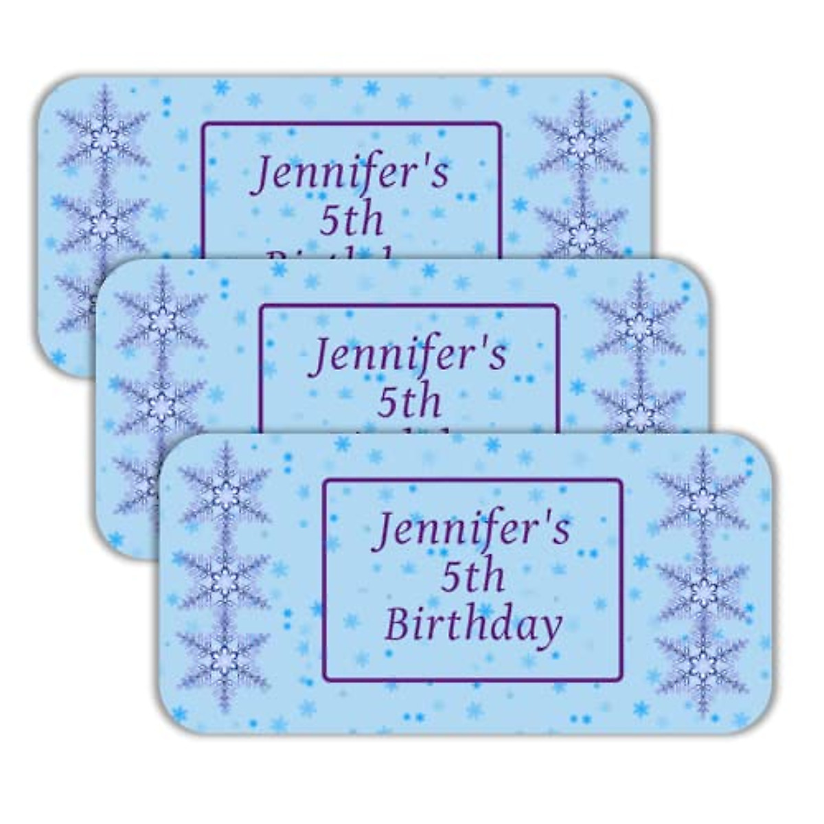 20 Personalized winter ice birthday party,"half wrap" water bottle labels