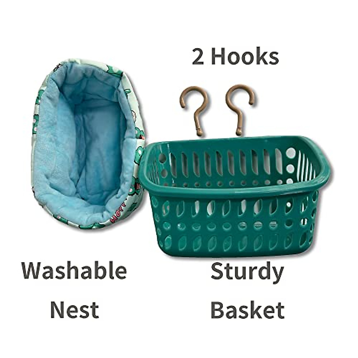 Rat Hammock for Cage Chew Proof，Guinea Pig Cage Accessories，Small Animal Removable Nest with Hanging Hammock Basket Bed Hideout for Ferret, Kitten, Squirrel, Chinchilla