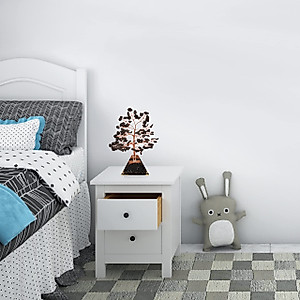 FASHIONZAADI Chakra Tree Reiki Healing Orgone Pyramid Base Bonsai Trees Good Luck Statue Crystal Feng Shui Decor Figurine Vastu Correction Reikis Stones (Black Tourmaline)