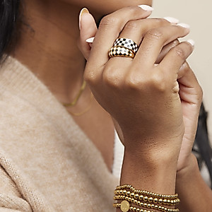 Shapes Studio Checker Dome Ring. Women Checker Ring (6)