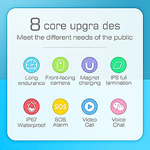 SG Latest Smartwatch for Kids 4G Smart Watch for Children GPS Tracker Kids Monitoring Voice Video Chat SOS Alarm Fitness Tracker Waterproof Phone Watch HD Screen Android iOS Best for Boys