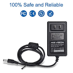 HISVISION Security Camera Power Supply Adapter 12V 2.5A 100V-240V AC to DC with 4-Way Power Splitter Cable -Fits CCTV Camera DVR NVR Surveillance System