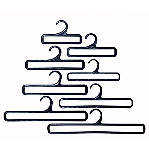 WellieSTR (Pack of 50 Plastic Hangers,Towel/Scarf/Legging Hangers, 21cm/8.3" - Black