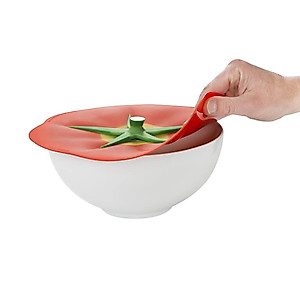Charles Viancin - Tomato Silicone Lid for Food Storage and Cooking - 8''/20cm - Airtight Seal on Any Smooth Rim Surface - BPA-Free - Oven, Microwave, Freezer, Stovetop and Dishwasher Safe