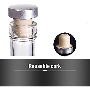 Kaachli Clear Glass Bottles 25 oz (750 ml) 3 - Pack for Wine Beverages Drinks Oil Vinegar Kombucha Beer Water Soda with Cork Stopper Airtight Lid