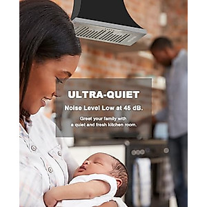 Akicon 30 Inch Range Hood Insert, Ultra Quiet Stainless Steel Ducted Insert/Built-in Kitchen Vent Hood with Powerful Suction, LED Lights and Dishwasher Safe Filters, 3-Speeds 600 CFM