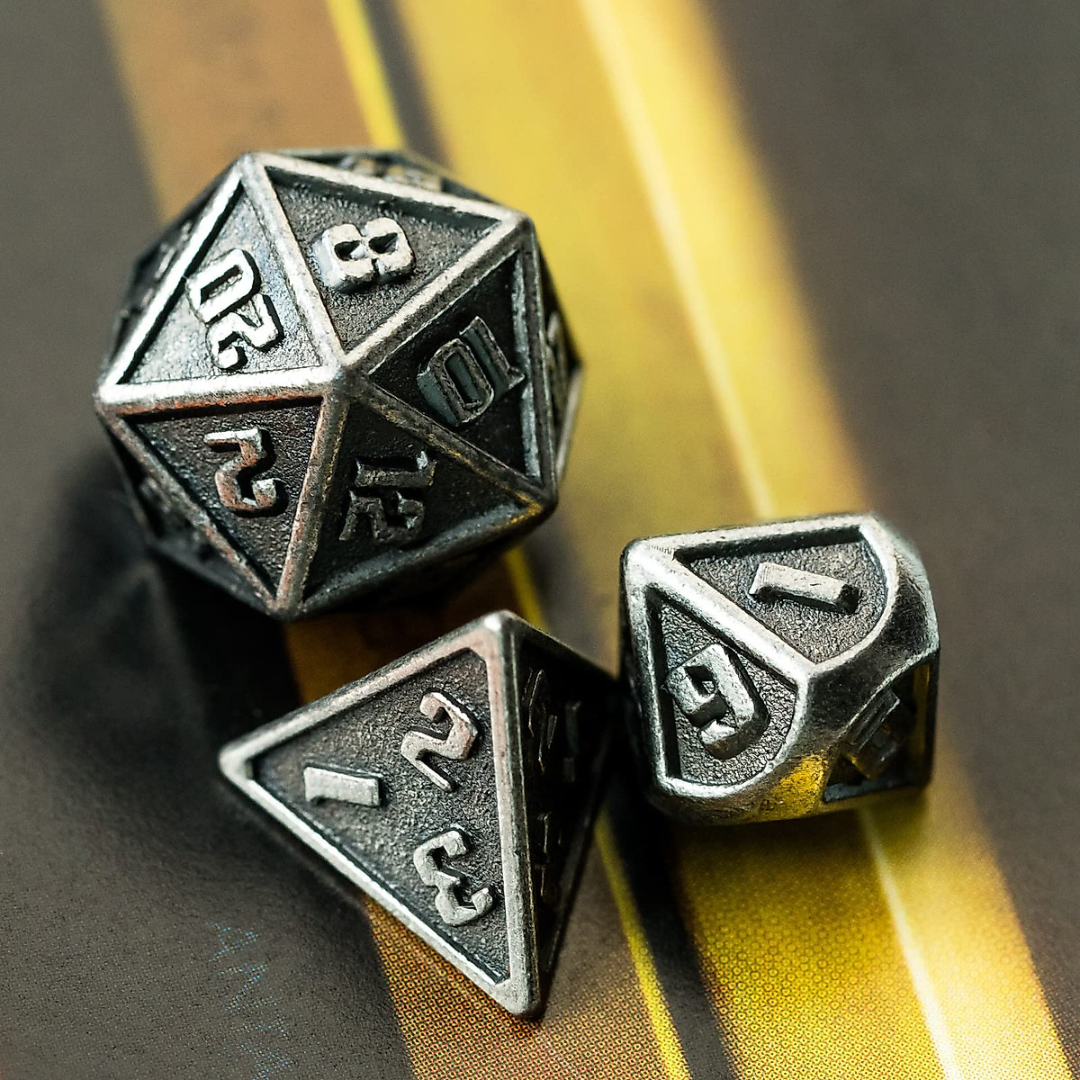 UDIXI Mini Dice DND Metal Dice Set, 10mm Tiny Small Metal D&D Polyhedral Dice Set for Dungeons and Dragons Role Playing Games (Silver)