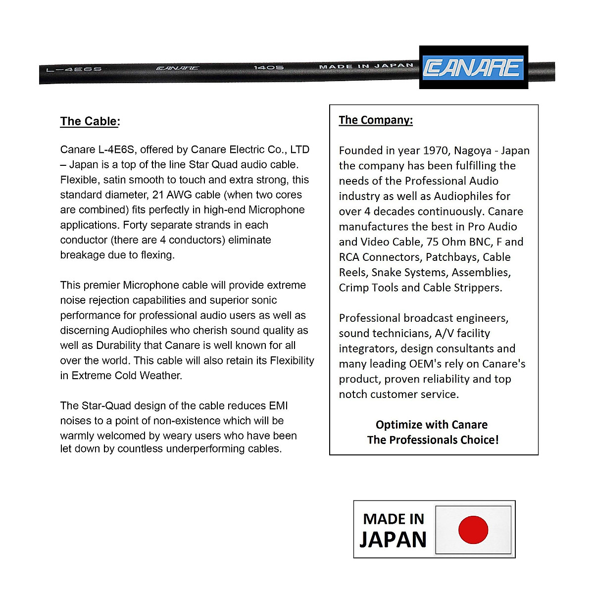 WORLDS BEST CABLES 2 Units - 6 Inch - Canare L-4E6S, Star Quad Balanced TRS Patch Cable with Eminence Gold E502 TRS Stereo Plugs - Custom Made