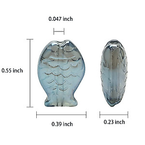 210Pcs Colorful Fish Glass Beads Fish Beads Sea Glass Beads Glass Fish Beads for Jewelry Making