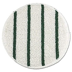 Rubbermaid 19" Low Profile Scrub Strip Carpet Bonnet, White/Green