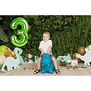 40 Inch Green Number 3 & Mini Dinosaur Balloon, 3rd 3 Years Old Birthday Decorations for Boy, Dinosaur Balloon for Three Rex Birthday Party Decorations, Large Number 13 for Party Decorations