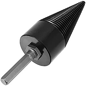 JEUIHAU 2 Pack 42 mm Firewood Log Splitter Drill Bit, Hex Shank Wood Splitter Drill bit, Portable Heavy Duty Drill Screw Cone Driver for Cutting Hickory, Oak, Sycamore, Walnut