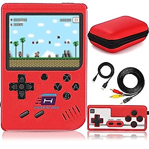 Retro Handheld Game Console, Portable Mini Arcade Machines Built-in 400 Classical FC Games, Portable Handheld Video Games for Kids and Adult, Gameboy Console Box Support TV Output. (Red)