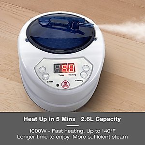 HIGOSPRO 2.6 L Sauna Steamer, Portable Sauna Generator for Sauna, Home SPA Fumigation Steam Machine with Touch Button, Timer Display and Remote Control
