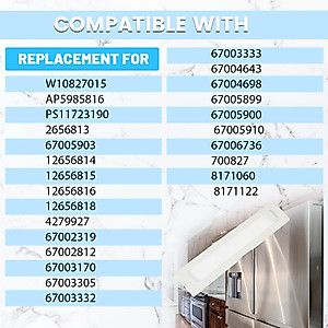 HECASA W10827015 AP5985816 PS11723190 Refrigerator Pantry Drawer Door Compatible with Whirlpool Refrigerator Plastic Clear White 67005903 Replacement only