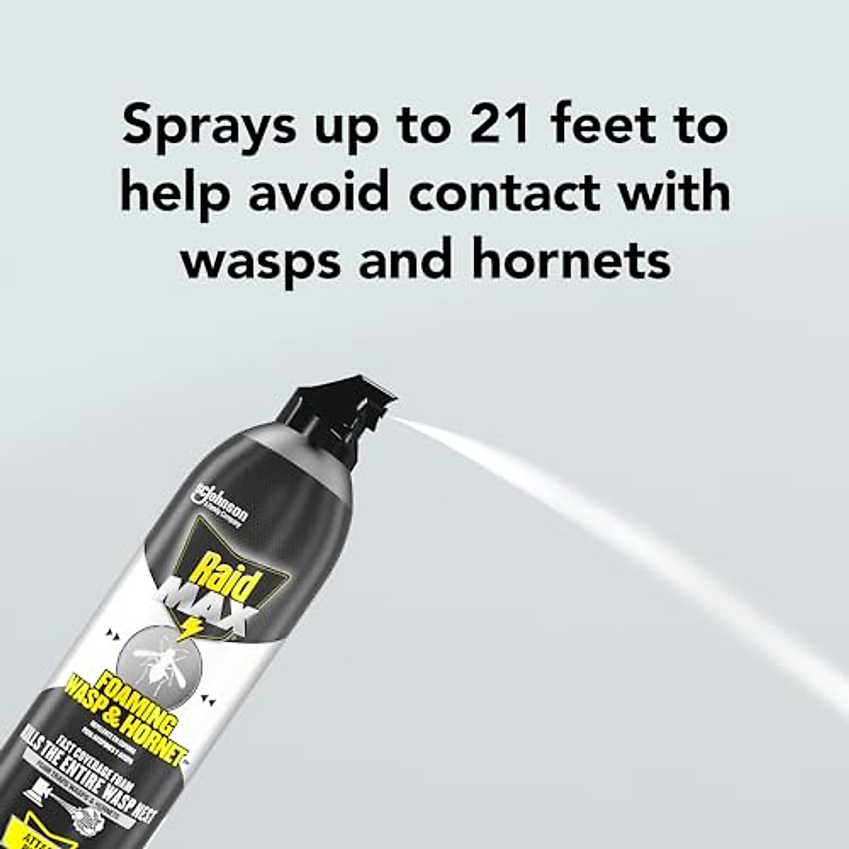 Raid Max Foaming Wasp & Hornet Killer, Fast Coverage Foam, Bug Killer Kills The Entire Nest, 16.5 oz