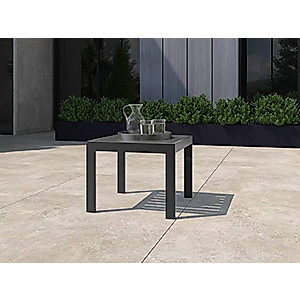 Tommy Hilfiger Monterey Modern Patio Outdoor Furniture Collection, Weather Resistant, Easy Assembly Metal Frame, Side Table, Navy Blue & Dark Gray