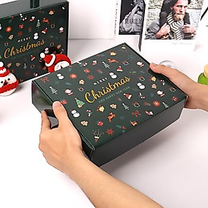 Christmas Shipping Boxes Medium, 10x8x2.8" 30 Pack Merry Christmas Cardboard Boxes, Gift Small Boxes for Shipping Mailing Small Business