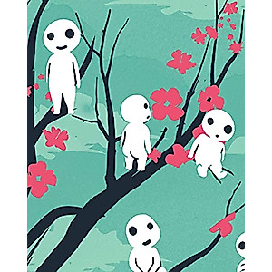 Japanese Anime Princess Art Print - Ukiyo-e Wall Art 8 x 10 Unframed Japanese Anime Artwork Kodama Forest Spirit Print Hayao Miyazaki Wall Hanging Cool Movie Inspired Home Decor