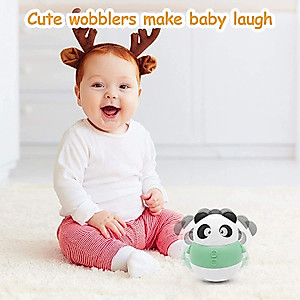 Conzy Roly Poly Tumbler Panda, Baby Tummy Time Toy, Cute Musical Toy Gift for Infant Boy Girl 36 Months and Up, Cute Desk Toys for Office for Adults