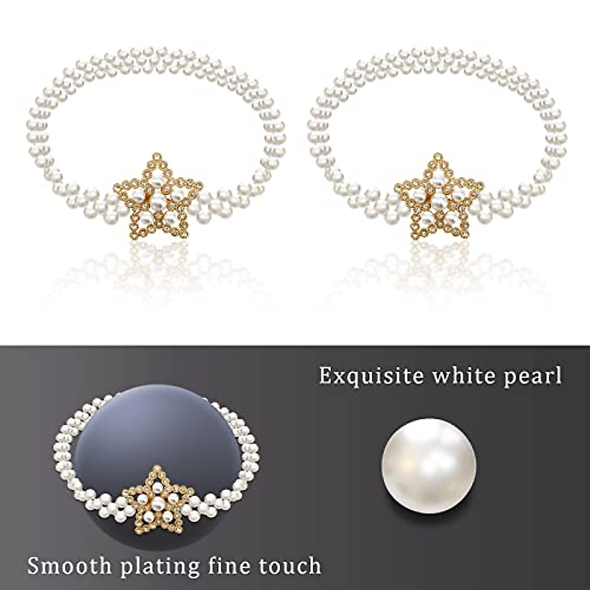 Curtain Tiebacks Crystal Pearl Spring Design Curtain Ties Carving Design Curtain Holdback Curtain Holders for Drapes Backs Thin or Thick Curtain Modern Style Curtain Hooks Holdback Decorative(Star)