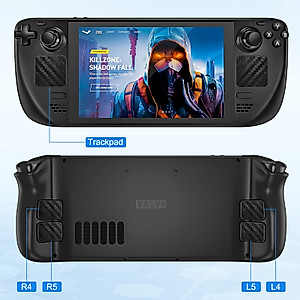 Protect Touch Skin for Steam Deck, SENQAO Steam Deck Accessories with Trackpads Skins, Auxilliary Buttons Skin - Cover Skin Add Special Style, Tactile Feedback, and Protect Steam Decks' Trackpads