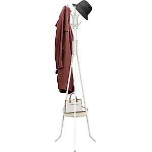 Simple Houseware Freestanding Coat Rack With Shelf, White