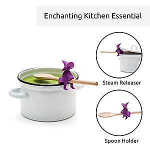 Vino Spooky Bat 2-in-1 Wine & Beer Opener and Agatha Kitchen Spoon Rest by OTOTO - Bundle of 2 Fun Kitchen Gadgets