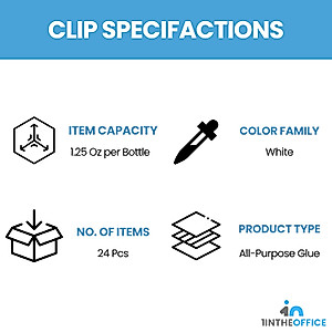 1InTheOffice Washable School Glue, Premium-Quality Glue, White, 1.25 Oz, 24 Pack