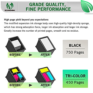 64XL Ink Cartridge Black Color Replacement for HP Ink 64 XL for Envy Photo 7858 7855 7155 6252 7120 7158 7164 Tango X Printer(1 Black, 1 Tri-Color)