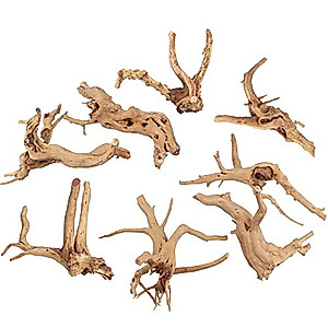 SERJOOC 6Pcs Aquarium Driftwood Spider Wood Ornament for Fish Tank Natural Branches Decorations (4in-6in)