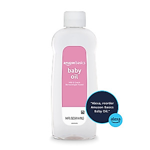 Amazon Basics Baby Oil, Mild & Gentle, Dermatologist Tested, Lightly Scented, 14 Fluid Ounces (Previously Solimo)
