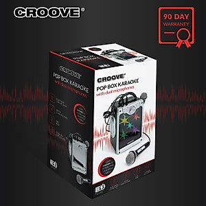 Croove Karaoke Machine for Kids - Kids Karaoke Machine for Girls and Boys with 2 Microphones – Bluetooth, AUX, USB Connectivity and Flashing Disco Lights in Singing Machine