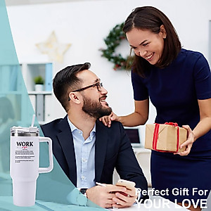 Work Wife Gifts for Women - 40 oz Insulated Tumbler with Handle & Straw - Funny Work Wife Cup for Coffee, Tea, Ice Water - Best Work Wife Gift for Birthday, Christmas, or Office Coworker Appreciation