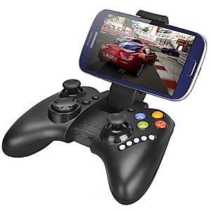 Megadream Wireless Android Game Controller Gamepad Joystick with Clamp Holder for Samsung Galaxy S9 S8 S7 S6 Note 9 8, Sony Xperia, HTC One, LG, Moto, Google, Nokia Lumia, Tablets PC, Max 6 inch Black