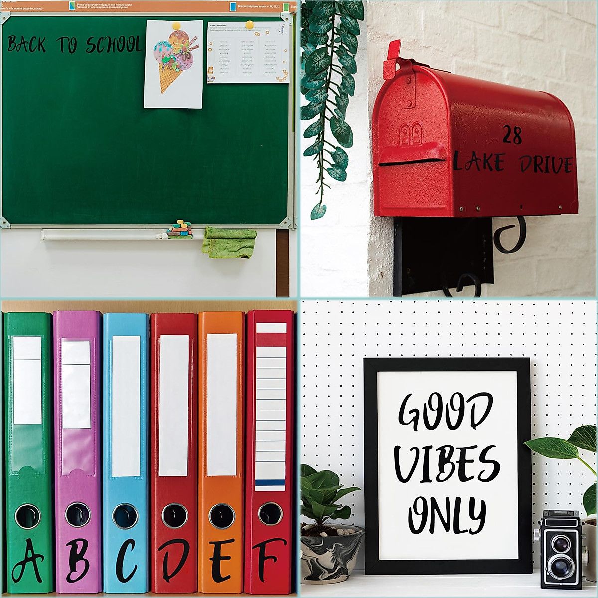 360 Pieces 10 Sheets Self Adhesive Vinyl Letter Number Stickers,Alphabet Number Stickers for Mailbox, Signs, Window, Door, Cars, Trucks, Home, Business, Address Number(Black,2inch)