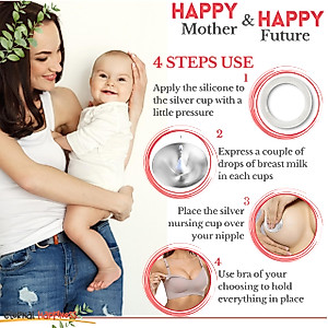 PETIT BEBE Eternal Silver Cups Compatible Silicone Rings (X-Large), Nipple Shield Protection for Breastfeeding Newborns, Soothe and Protect Sore Nipples, Newborn Essentials Must Haves