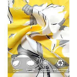 QIANXIZHAN Women's Wide Leg Pants, High Waisted Palazzo Pants Dressy Summer Flowy Casual Lounge Work Dress Pants Trousers Yellow Flower XL