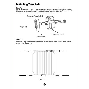 Vmaisi Baby Gate Wall Protector - 4 Pack Bundle with Threaded Spindle Rods Extra Long Baby Gate Accessory Replacement Screws Parts