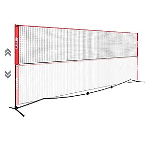 A11N 20ft Badminton Pickleball Net - Height Adjustable for Junior Tennis, Soccer Tennis & Kids Volleyball - Portable for Indoor & Outdoor Play