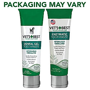 Vet’s Best Enzymatic Dog Toothpaste | Teeth Cleaning and Fresh Breath Dental Care Gel | Vet Formulated | 3.5 Ounces