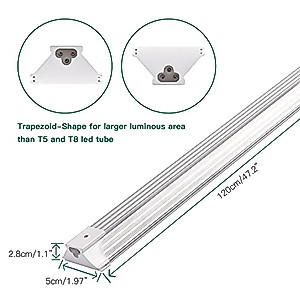 SZHLUX 6 Pack LED Shop Light 4FT 60W, 8700LM, Linkable Utility Shop Light 5000K Daylight White Ceiling Light for Garage, Super Bright Integrated Shop Lights, Garage Light, Under Cabinet Light
