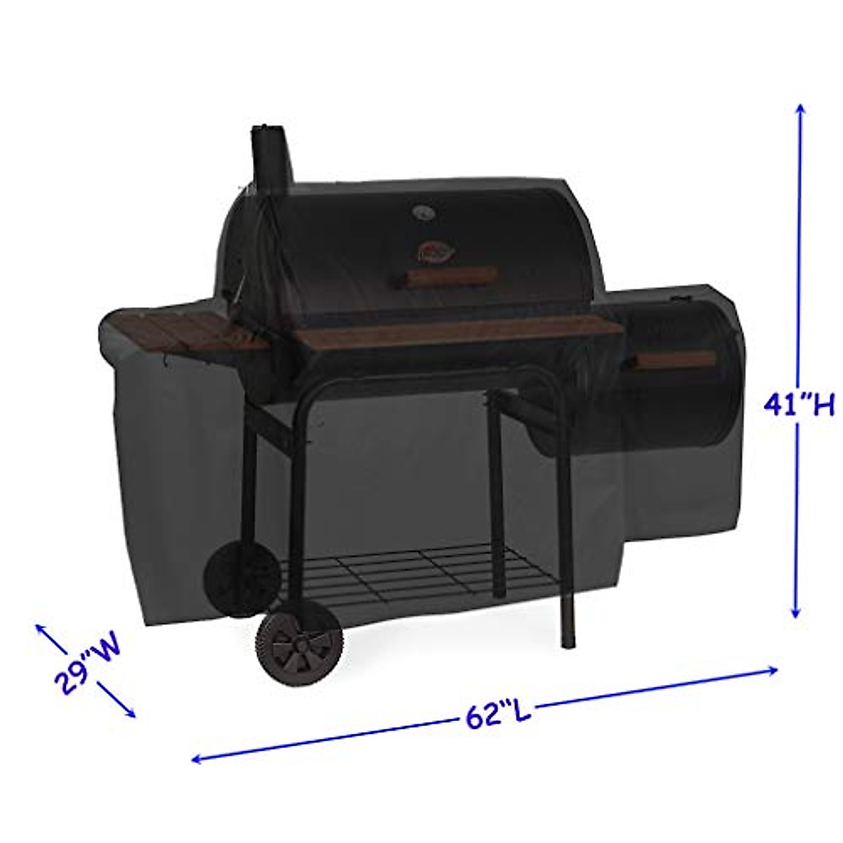 ProHome Direct Heavy Duty Waterproof Grill Cover for Char-Griller 2121,2123 Grills and Char-Griller Smokers with Side Fire Box,Black