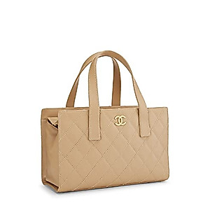 CHANEL, Pre-Loved Beige Calfskin Wild Stitch Tote, Beige
