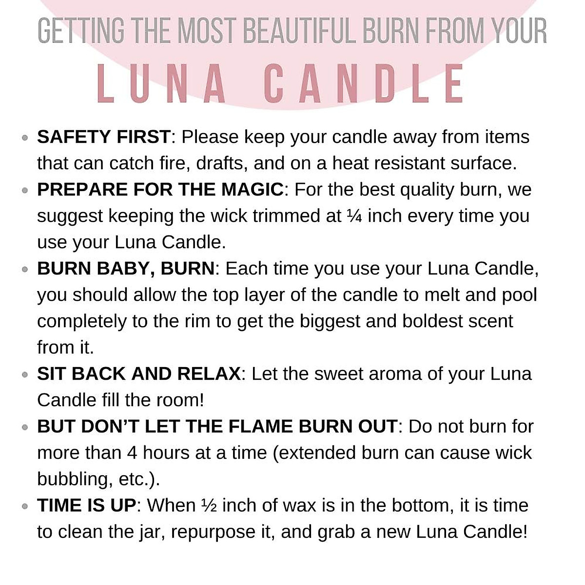 LUNA CANDLE CO. Natural Soy Vanilla Jar Candle, Elegant 11oz. Glass, Slow Burn Up to 110 Hours of Burn Time, Low Smoke, Fresh and Sweet Aromatherapy, Spa- Come On, Get Happy