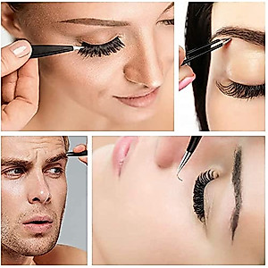 Professional Tweezers Set 4 Pack, Point Tweezers, Slant-Point Tweezers Slant Tweezers (Colorful 1)