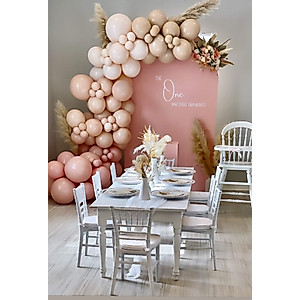 Fonder Mols Nude Balloon garalnd Kit, 132pcs Cream Peach Peachy Beige Balloon Garland Kit Boho Bridal Shower Wedding Birthday Party Backdrop Decorations