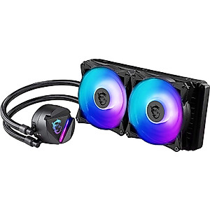 MSI MAG Series CORELIQUID 240R, aRGB CPU Liquid Cooler (AIO): Rotatable Blockhead Design, 240mm Radiator, Dual 120mm aRGB PWM Fans