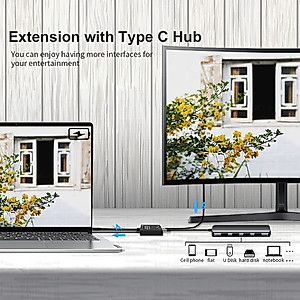 Angusplay USB-C Switch Upgrade Version Supports 4K@120Hz 8K@60Hz Video / 10Gbps Data Transfer / 100W Charging Compatible with Thunderbolt Device, Black