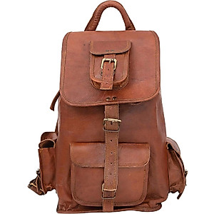 Shy Shy Let’s Touch The Sky Rustic Vintage Leather Backpack Travel Rucksack knapsack Daypack Bag for Men Women Brown (20 X 10 X 8 inches)